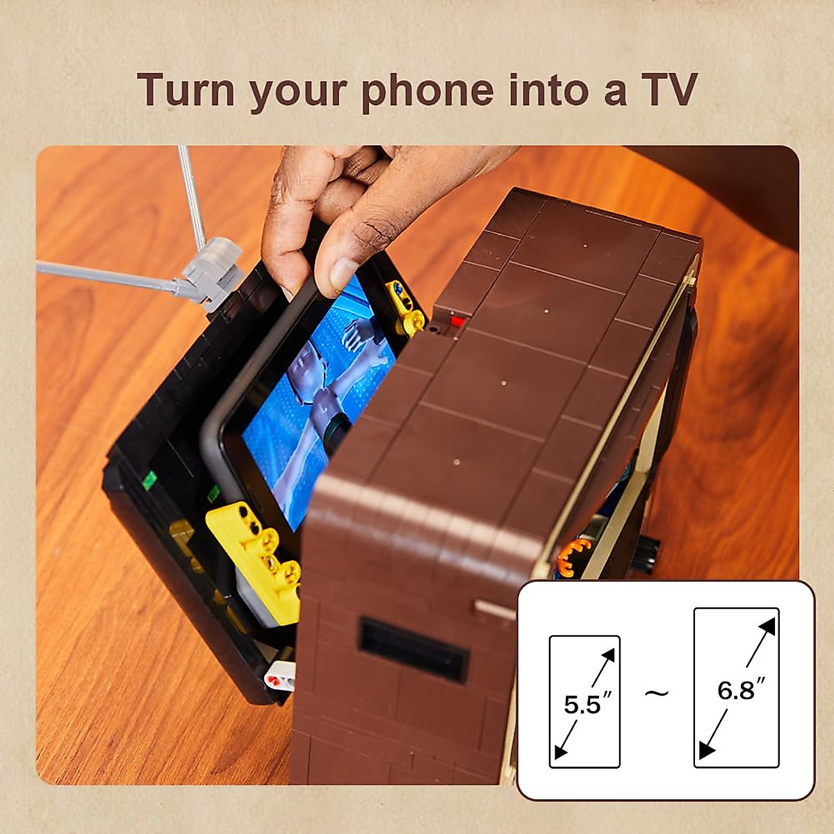 BRICKKK PANTASY Retro TV Building Kit Construction TV Model Building Blocks Set, Build Your Own TV Building Bricks Set for The Home or Office, Collectible Gift IdeaTV Building Set for Adults and Teen