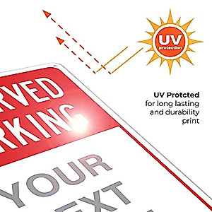 Sigo Signs Reserved Parking Sign, Custom Parking Sign for Parking Lots, Businesses and Schools, 10x14 Inches, Rust Free .040 Aluminum, Fade Resistant, Made in USA by Sigo Signs