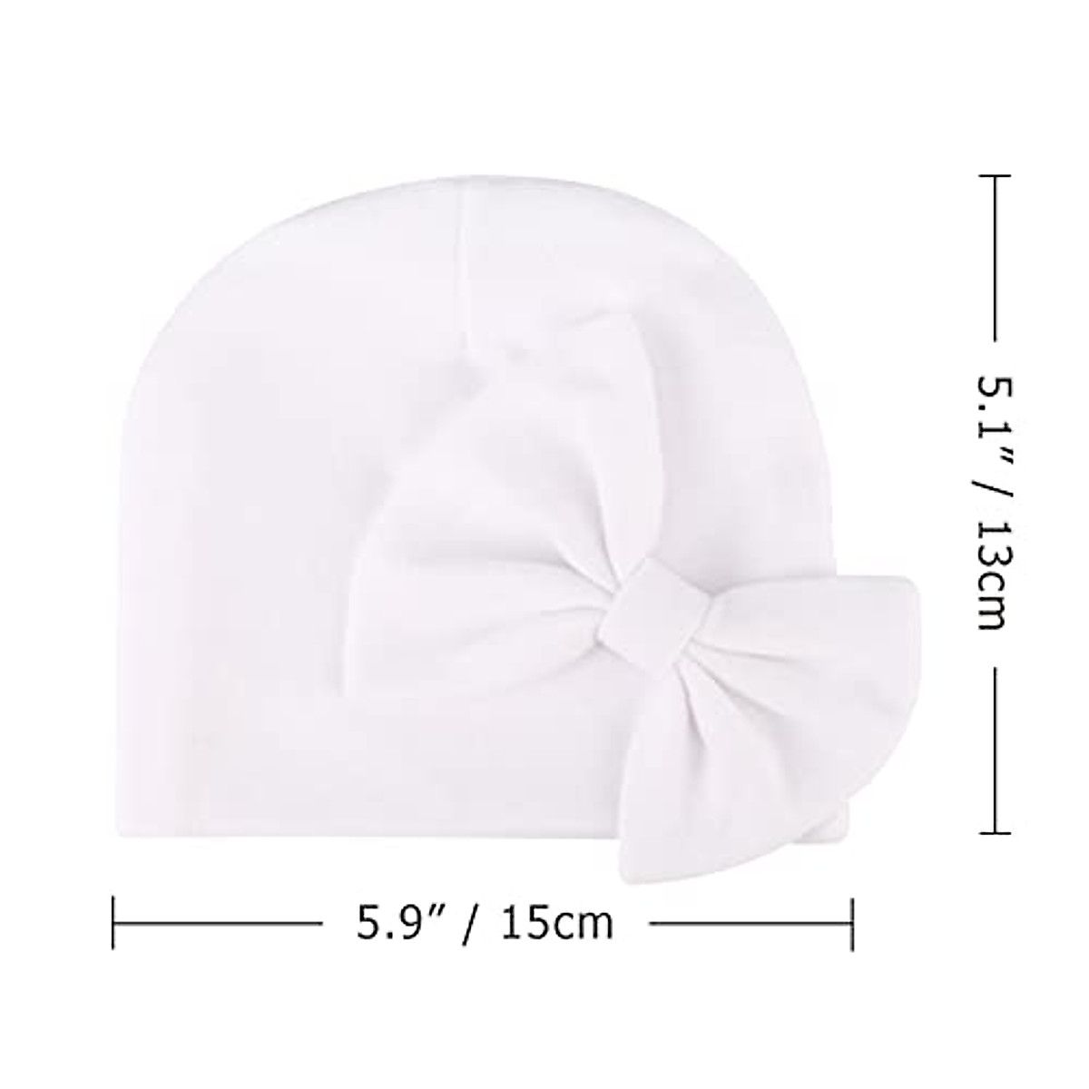 DRESHOW Newborn Baby Boys Hats Mittens Set Hospital Hat Beanie Infant Bow Hats Baby Cotton Gloves No Scratch Mittens for 0-6 Months