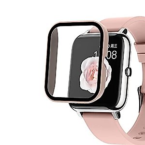 smaate Smart Watch Cases with Screen Protector for P22, Compatible with Donerton Popglory CanMixs Kalinco P22 1.4” Smartwatch, Hard PC Case with Tempered Glass, Protecting Watch Body & Screen