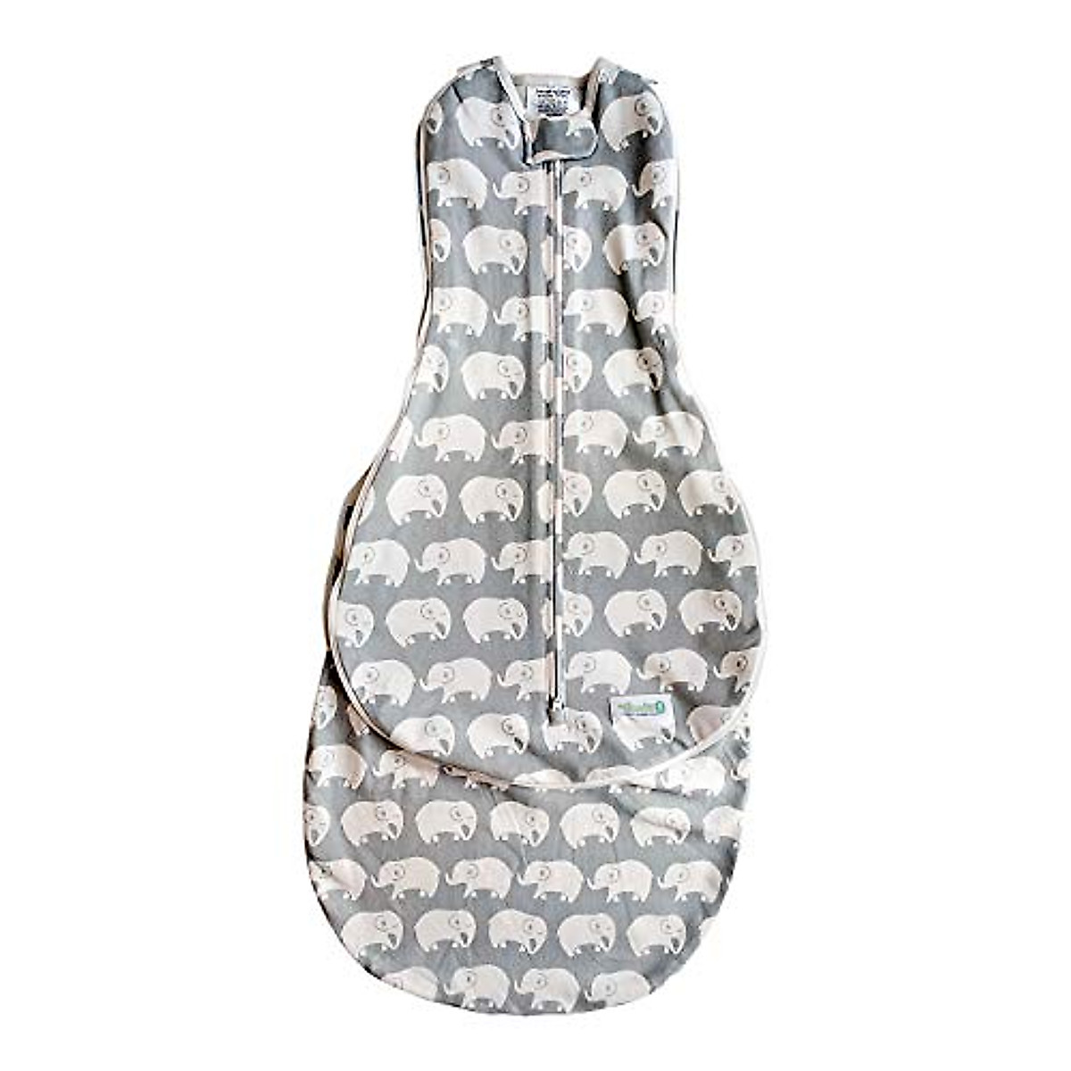 Woombie Grow with Me Baby Swaddle, Convertible Swaddle Fits Babies 0-9 Months, Expands to Wearable Blanket for Babies up to 18 Months, Stardust Grey Elephant