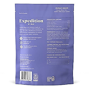 Amazon Brand - Wag Expedition Human Grade Organic Granola Bites Dog Treats, Non-GMO, Gluten Free, Oat & Blueberry, 10oz