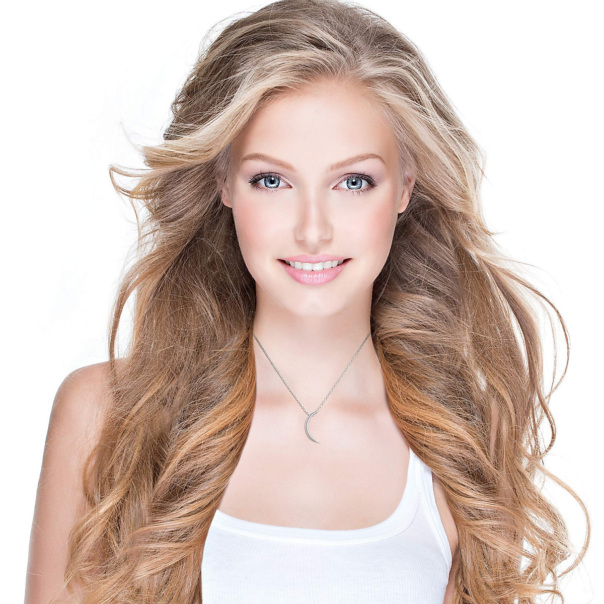 Beaux Bijoux Sterling Silver Moon Necklace - Silver Crescent Necklace - Crescent Moon Necklace - Half Moon Necklace for Women - Moon Necklaces For Women - Moon Necklace Silver - Moon Pendant