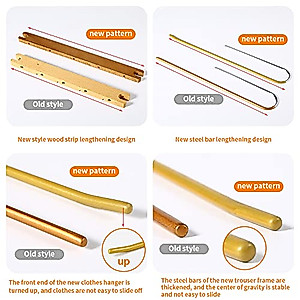 2-Piece Magic Pants Hangers (2.0 Center is Backward Not Easy Slide Off. More Easily Getting Clothes on and Off) Pants Hangers Space Saving 5 Layers 2 Uses Multi Functional Pants Rack