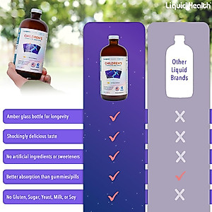 LIQUIDHEALTH Children's Complete Liquid Multivitamin for Kids, Toddlers - Essential Vitamins, Nutrients & Minerals, Immune Support, Gut Health - Great Taste, Vegan, Non GMO, Sugar-Free (16 oz)