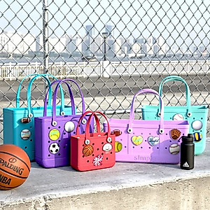 Baseball Charm for Bogg Bag, Simply Southern Totes, and Similar Style Bags. Acrylic 3" Sports Charm Accessories for Beach Totes