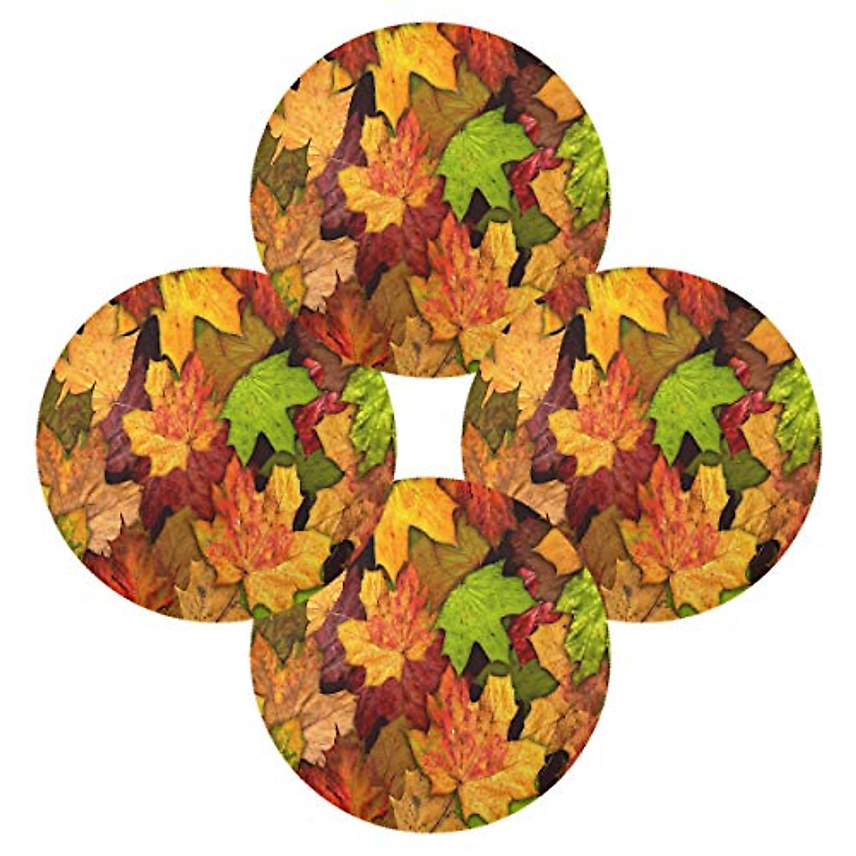 Autumn Leaves Round Placemats Set of 4 Table Placemats Fall Maple Leaf Sunflower Pumpkin Place Mats Tablemats 15 inch for Kitchen Dining Table Dinner Kids Holiday Party