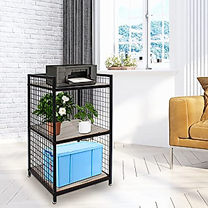 LOYALHEARTDY 3-Shelf Shelving Storage Unit Industrial 3-Tier Storage Rack Metal and Wood Style Bookshelf Multi-Purpose Indoor Garage Storage Organizer Shelves, 21.3" x 21.3"x 34.6" (3-Tier)