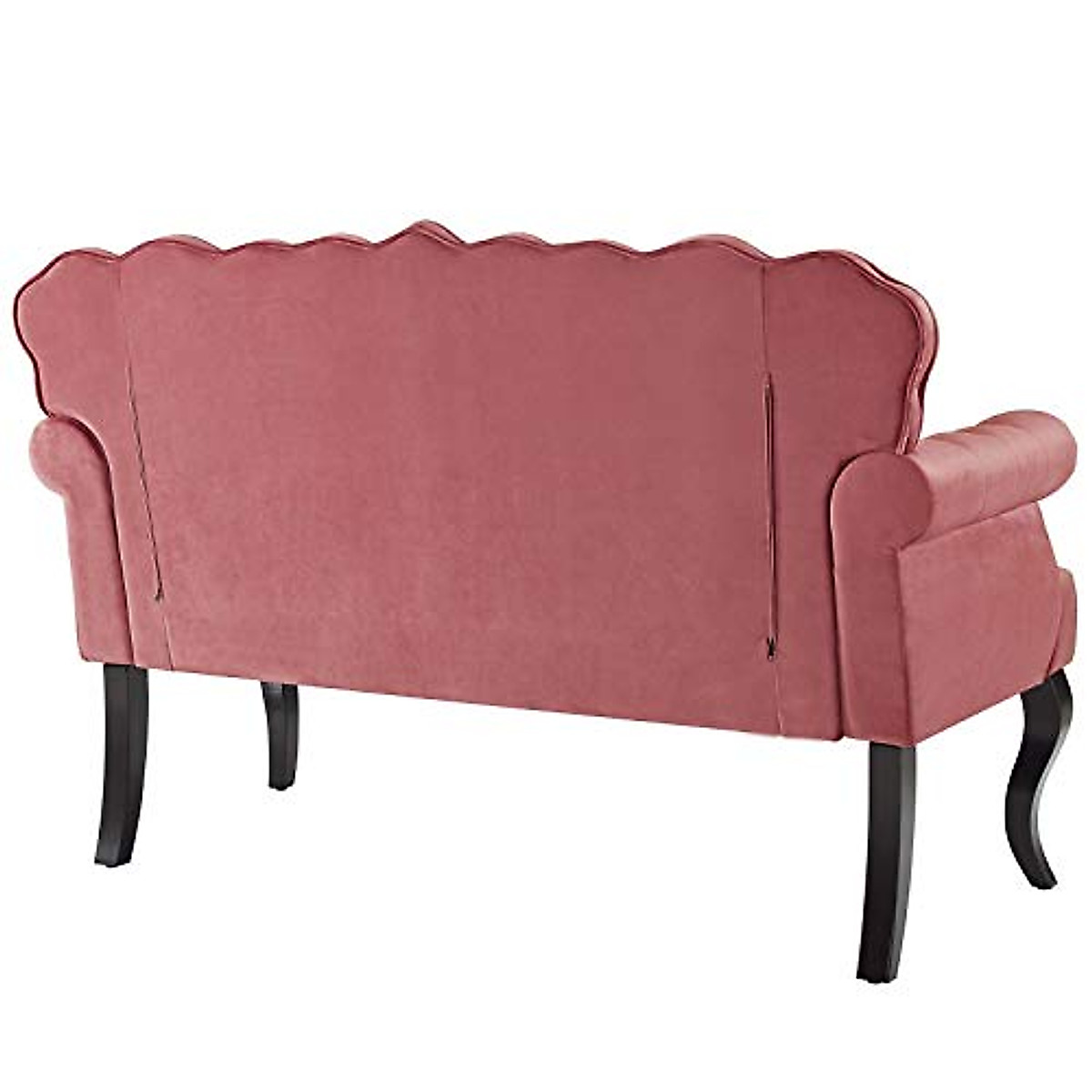 Modway Viola Tufted Velvet Modern Chesterfield Style Settee Loveseat In Dusty Rose