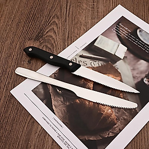 Flatware Set For 4 With Steak Knives, Uniturcky 24 Pcs 304 (18/8) Stainless Steel Silverware Cutlery Utensils Sets, Mirror Finished Forks Spoons and Knives Set, Dishwasher Safe