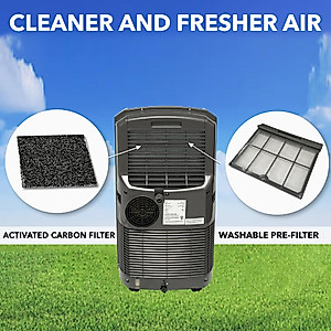 Whynter ARC-12S 12,000 BTU Portable Air Conditioner with Dehumidifier and Fan, Includes Activated Carbon Filter and Storage Bag, Platinum, 400 Sq Ft