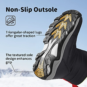 DREAM PAIRS Boys Girls Winter Snow Boots Waterproof for Toddler/Little Kids Black Size 1 Little Kid SDSB2222K