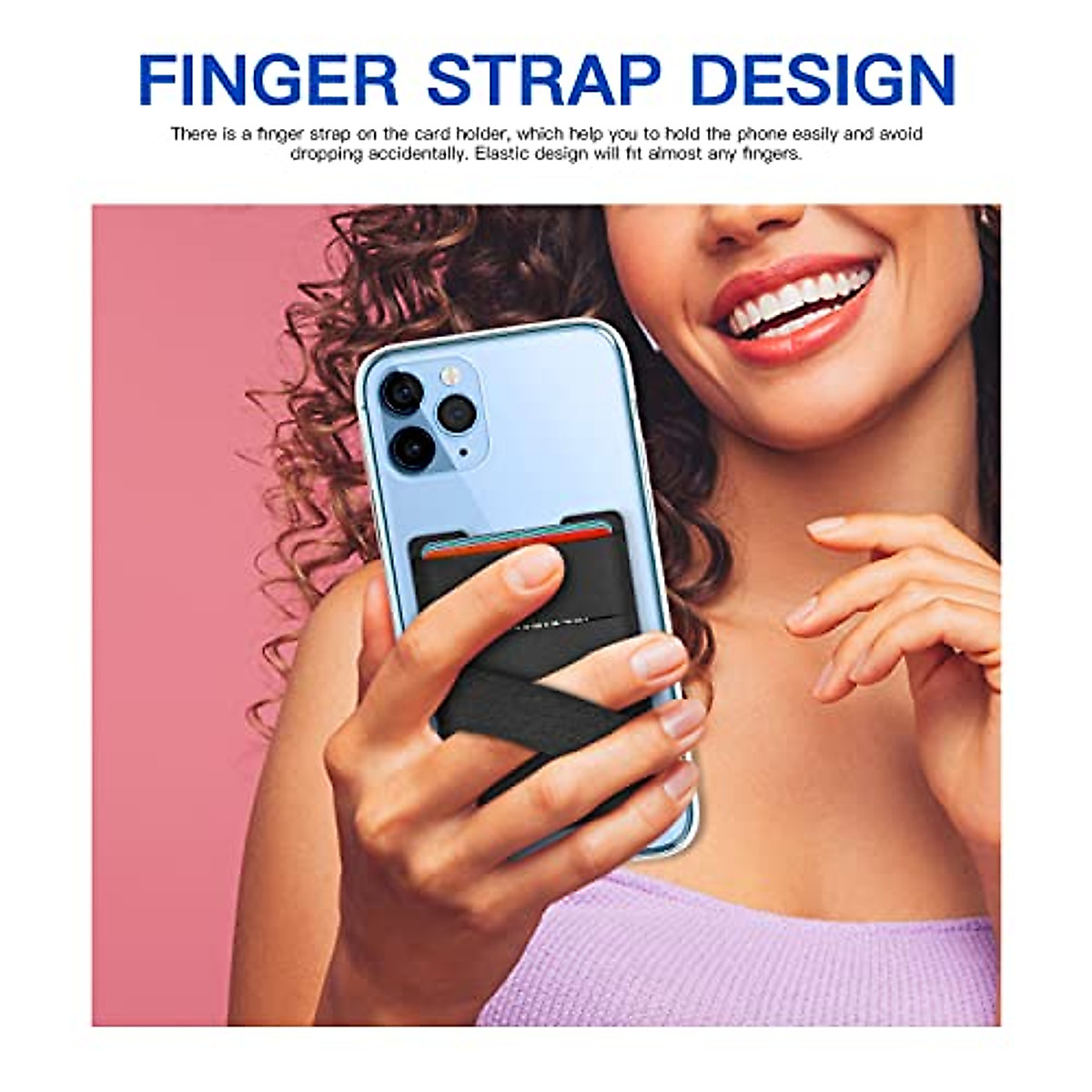 YINHEXI 2Pack Phone Wallet Card Holder, Cell Phone Wallet Stick on Credit Card Holder for Cell Phone & Phone Case, Slim Wallet Compatible with All Smartphones