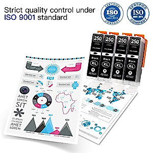 Arthur Imaging 250XL Pigment Black Compatible Ink Cartridge Replacement for Canon PGI-250XL PGI 250 XL PGBK to use with PIXMA MX922 MX722 MG5420 MG5520 MG5620 MG6320 MG6620 iP8720 (Black, 8-pk)