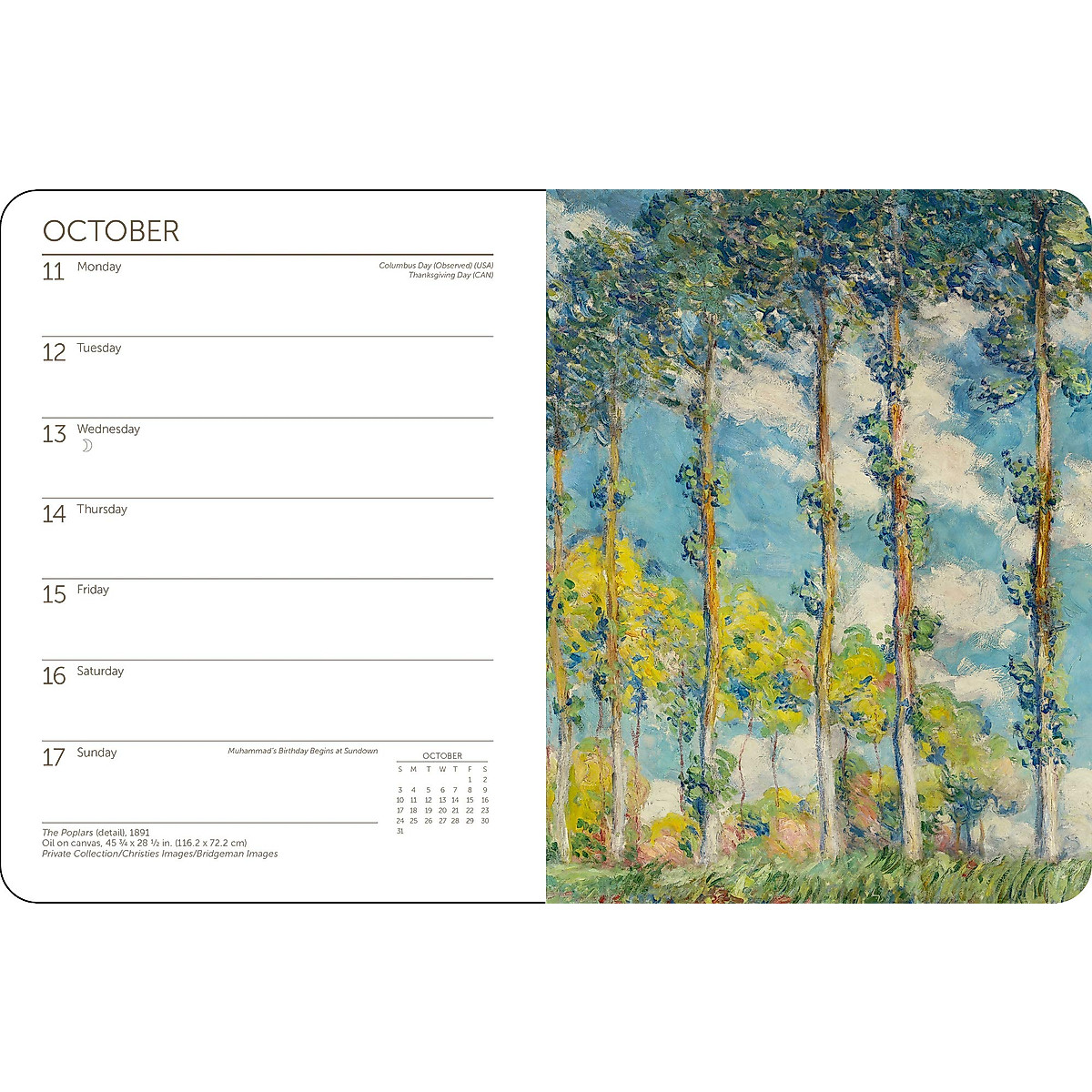 Monet Weekly Engagement Calendar 2021, Planner 6.5" x 8.5" Spiral Bound