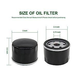 Brlyeeanze 2 Pack 696854 492932S Oil Filter Compatible with John Deere AM125424 BS 492932 695396 696854 492932B Kawasaki 49065 7007 Kohler 2505001 Tecumseh 36563 Lawn Mower Oil Filter
