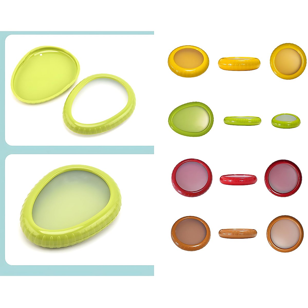 Generic 4pc Silicone Fruit And Vegetable Storage Container Set For Fridge，Avocado Silicone Saver，Tomato Storage Container，Onion Keeper，And Lemon Saver For Fridge。 (4PCS- fruit and vegetable saver)