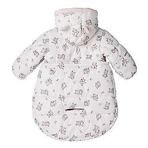 LONDON FOG Newborn Infant Baby Girl Boy Puffer Carbag Pram Bag Snowsuit Bunting - Pink (0/6 Months)
