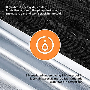 Sakeye Fire Pit Cover 30 x 30 x 25 inch Square, Waterproof Gas Firepit Table Cover Firepit Covers Fits for 28-30 In Outdoor Heavy Duty Lawn Patio Furniture Covers (Square, 2.Square - 30" Lx30 Wx25 H)