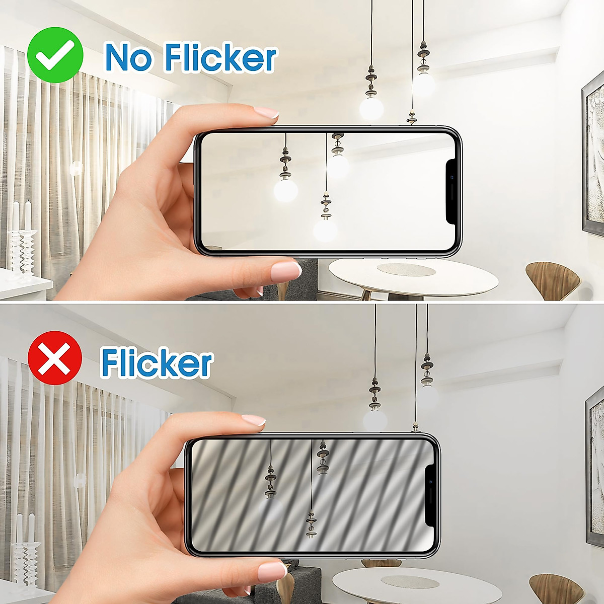 Vanity Light Bulbs, 6W LED Globe Light Bulbs (60W Equivalent), Daylight 5000K Round Light Bulbs for Vanity Makeup Mirror, G25 Bathroom Light Bulbs, 85-265V CRI85+, Non-dimmable, E26 Base 500LM, 4 Pack