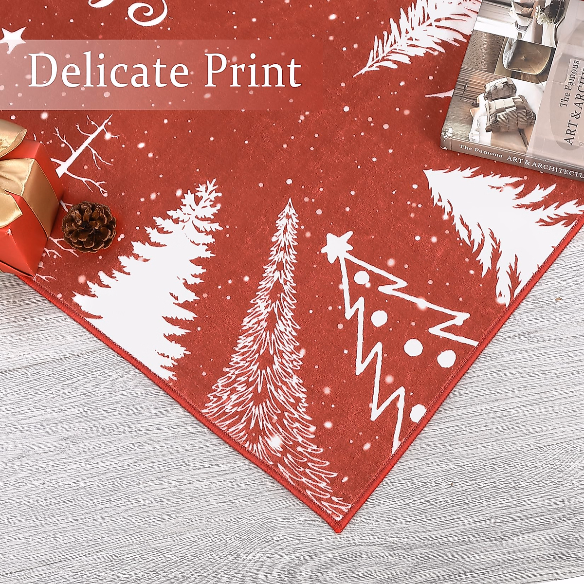 CAREMEE Christmas Rug Runner Rug 2x6 Washable Rug Non Slip Kitchen Rugs Bedroom Decor Soft Throw Rugs Stain Resistant Carpet for Bedroom Laundry Hallway Runner Red 2'x6'