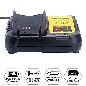 Elefly 12V-20V Battery Charger DCB112 Compatible with 12V 20V/60V MAX Lithium Battery DCB206 DCB204 DCB609 DCB606 DCB120 DCB124, Replacement for 20V Charger DCB115 DCB118 DCB102 DCB107