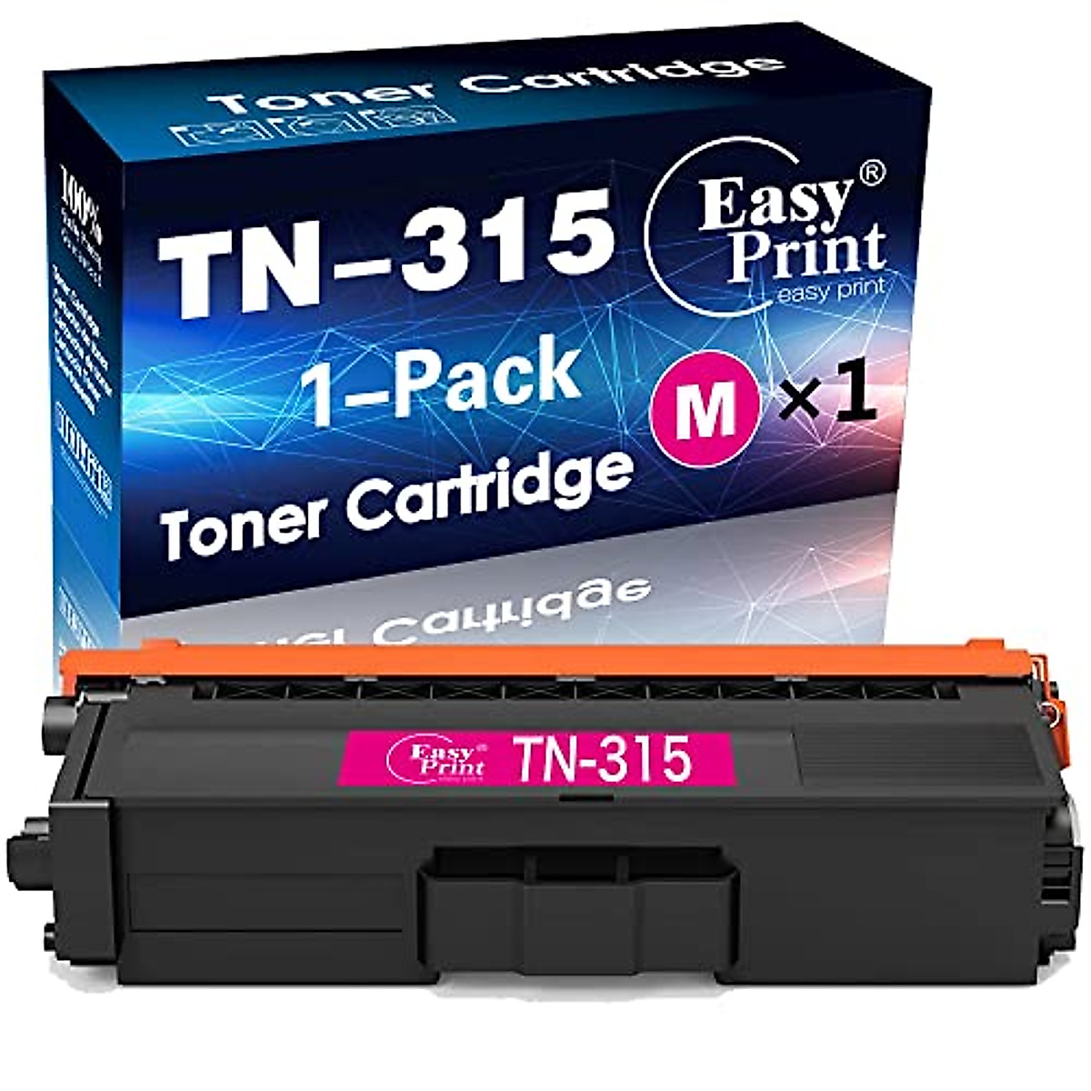 EASYPRINT (1xMagenta Pack) Compatible Magenta TN315 Toner Cartridge TN-315 Used for Brother HL-4140CN/ 4150CDN/ 4570CDWT/ 4570CDW, MFC-9460CDN/ 9465CDN/ 9560CDN/ 9970CDN, DCP-9055CDN/ 9270CDN Printers