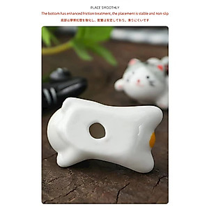 APULM Flying superman kitten tableware accessories Cute decoration Cat chopstick holder Miscellaneous goods Ceramic chopstick holder 5 pack Suitable for family, study, dining table, tavern.