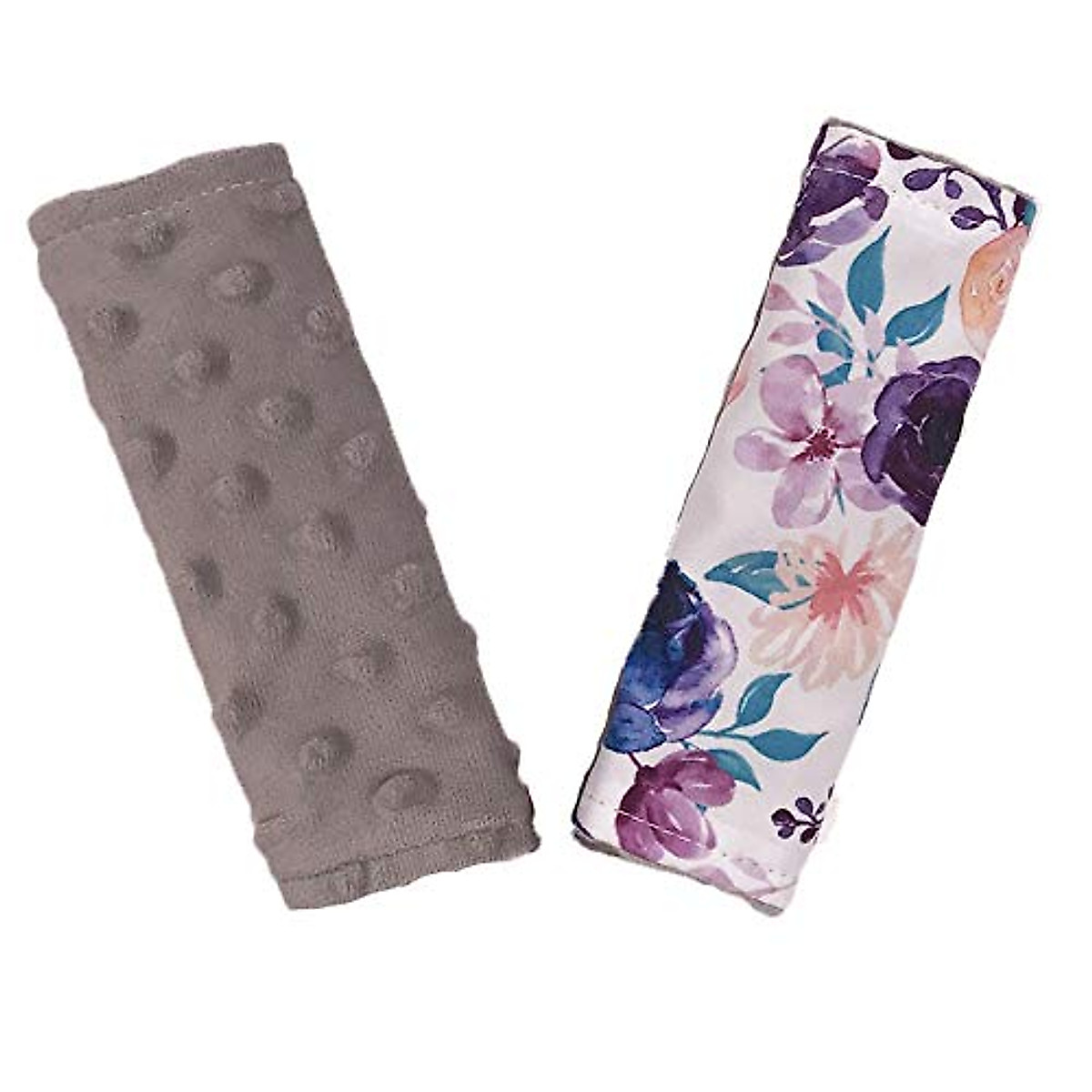 Baby Car Seat Neck Cover, Car Seat Strap Cover, Seat Belt Cushions Pads, Shoulder Strap Protectors, Reversible Pram Harness Covers in Minky Floral, Baby Neck Pad Protector