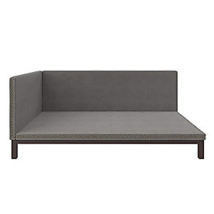 DHP Dale Upholstered Daybed/Sofa Bed Frame, Full Size, Grey Linen