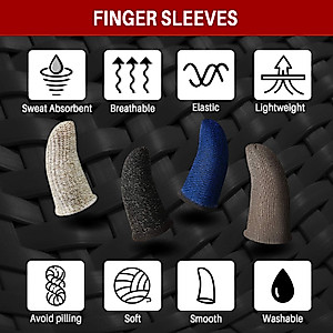 Weewooday 16 Pieces Phone Game Joystick Kits, 4 Touch Screen Game Control Joypad and 12 Gaming Finger Sleeve, Mobile Game Controller with Anti-Sweat Thumb Sleeves for Phones Tablets