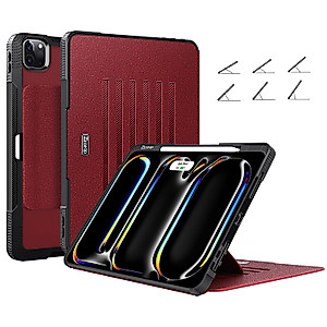 ZtotopCases for New iPad Pro 13 Inch Case 7th Gen M4(2024)/ Pro 12.9 Inch 6th/5th/4th Generation 2022/2021/2020, [6 Magnetic Stand Angles] Protective Cover with Pencil Holder, Auto Wake/Sleep, Red