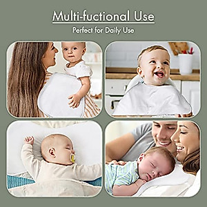 Baby Burp Cloth - 5 Packs Organic Cotton Two Layers Burping Rags, Large Contoured Ultra Soft and Thick Absorbent Towels, Unisex for Boys and Girls, Baby Shower, 19"x9"