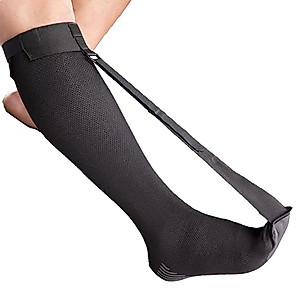 MARS WELLNESS Plantar Fasciitis Brace Stretch Night Sock With Tread - For Pain Relief from Plantar Fasciitis and Achilles Tendonitis - Foot Splint Support - Black - Large