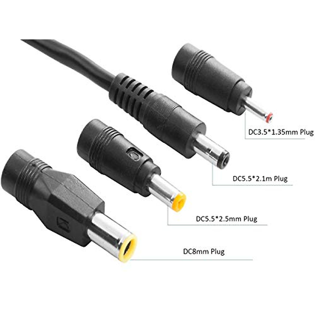 Solar Panel Connectors Compatible with MC-4 Solar Connectors to DC Extension Cable 16AWG with DC 5.5mmx2.1mm, DC3.5x1.35mm,DC5.5x2.5mm and DC8mm Adapter for Portable Power Station Solar Generators