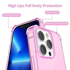 Svanove for iPhone 13 Pro Max Phone Case Clear Bumper, Transparent Cute Color, Thin Slim Soft Silicone Flexible TPU Trendy Cover for Women Girl Aesthetic, Protective Shockproof, Light Pink