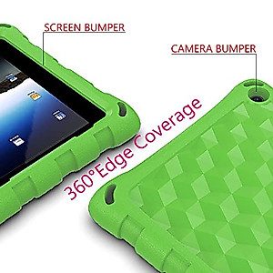 DJ&RPPQ New Tablet Kids Case for 1 0in Tablet Light Weight Shock Proof Kids Friendly Case Incompatible with Samsung iPad - Green