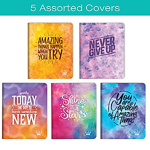 Elan Publishing Company Field Notebook/Journal - 8"x10" - Watercolor Inspiration Covers - Lined - Pack of 5