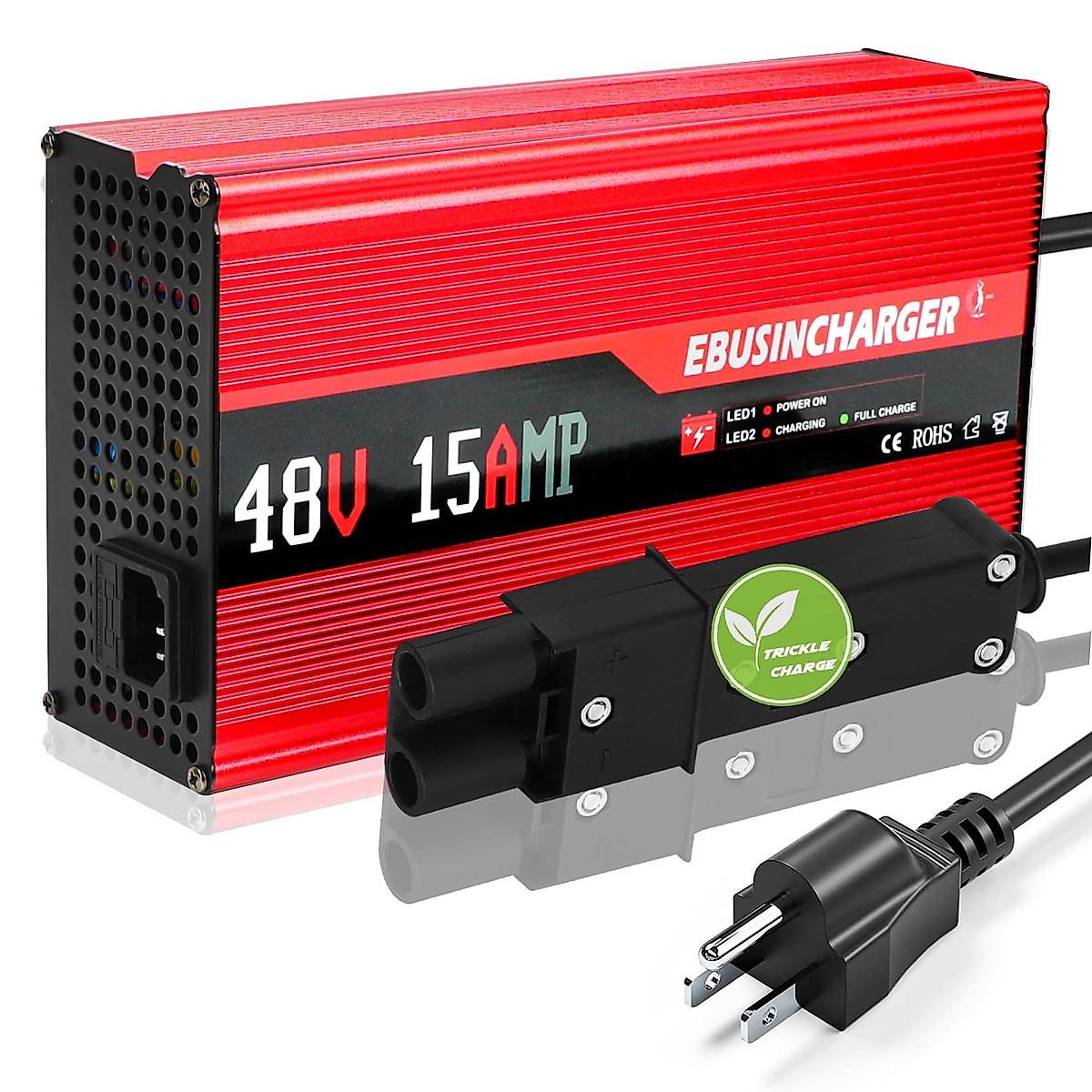 48 Volt Golf Cart Battery Charger Compatible with Yamaha G19-22 Models-with 2-pin 2round-Hole Plug.15 Amp Smart Charger with Trickle Charge, 6-8 Hours Full Charge.