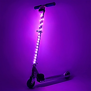 Waybelive LED Scooter Stem Light, Remote Control Scooter Light, 16 Color Change by Yourself, 2x1 Ft, Waterproof, Shockproof, Super Bright to Display at Night. Good Gift for Kids