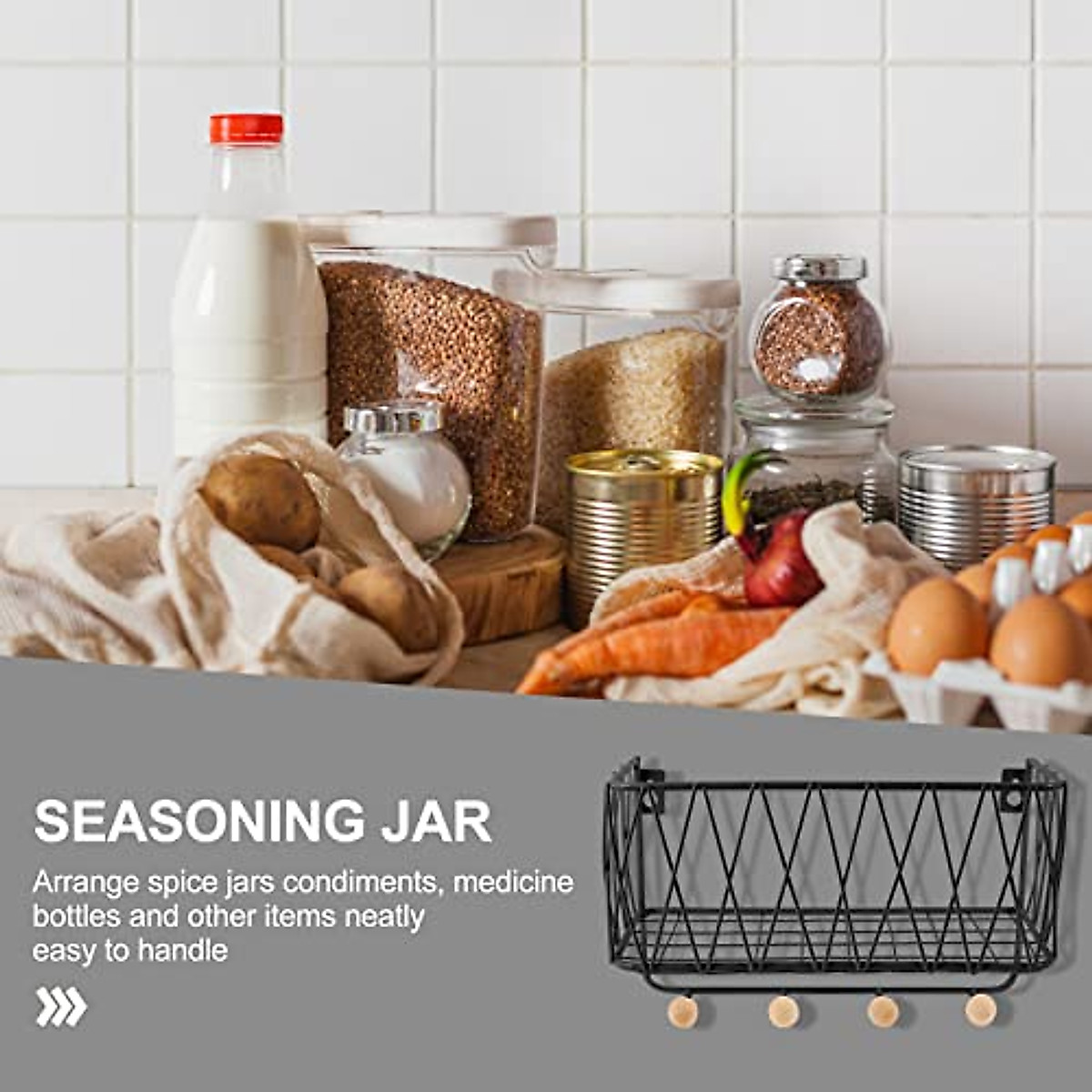 FOMIYES White Wall Decor Hanging Storage Rack Hole- Free Storage Shelf Hanging Clothes Storage Organizer Wardrobe Hanging Rack for Home Closet Wardrobe Use Black Key Hanger