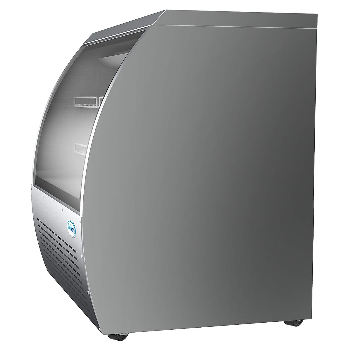 KoolMore 47" Deli Case and Meat Display Stainless-Steel Refrigerator for Commercial Use, Multi-Tiered Shelves, Curved Glass Front, LED Lighting and Rolling Caster Wheels - 18 cu.ft, RD18C-SS