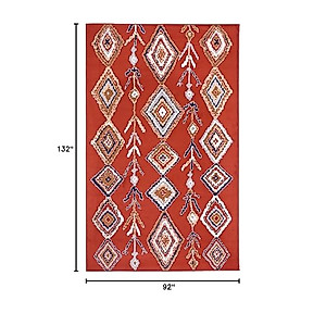 Furnish my Place Moroccan Diamond Rug - 7 ft. 8 in. x 11 ft, Rust, Geometric, Accent Rug with Transitional Style