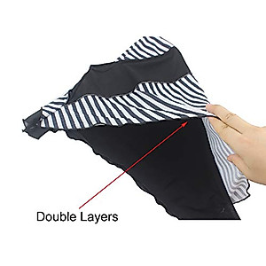 Cogongrass Girls Kids Muslim Hijab Islamic Arab Scarf Shawls Stripe Pattern Double Layers for Age 2-6