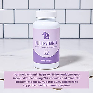 Bloom Nutrition Daily Multivitamin for Women | 18 Essential Nutrients: Vitamin A, B1, B2, B3, B6, B12, C, D, E, K, Folate, Iron, Magnesium, Zinc & More | 60 Capsules