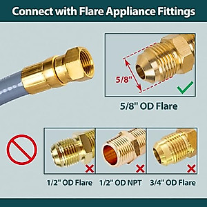 GASPRO 3/8" ID Natural Gas Hose, Low Pressure LPG Hose with Quick Connect, for Weber, Char-broil, Pizza Oven, Patio Heater and More, 24-Foot