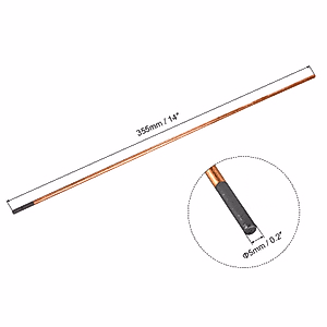 PATIKIL Copper Coated Gouging Carbon Electrode Rods, 10mm/0.4 Inch Dia, 355mm/14-inch Length for Welding, Pack of 5