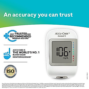 Accu-Chek Instant S Glucometer with Free Test Strips, 10 Count (White)