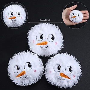 Skylety 20 Pcs Plush Snowball for Indoor Outdoor Stuffed Snowballs Snowman Toys Snowball Fun Set for Snow Games Decorations(Cute Series)