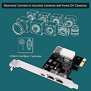 LinksTek 4-Ports 1394A PCIE FireWire 400 Expansion Card for Windows Desktop PCs, 3X 6Pin and 1X 4Pin 1394A 400Mbps Ports, with 4Pin-6Pin 1394A Cables and Low Profile Bracket (PCIE-1394A)